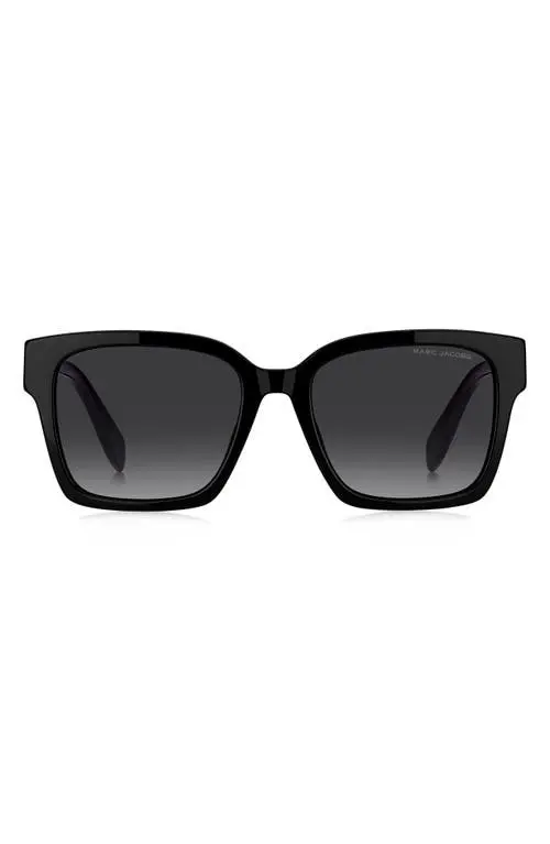 Marc Jacobs 53mm Gradient Square Sunglasses - Black/ Dark Grey Sf