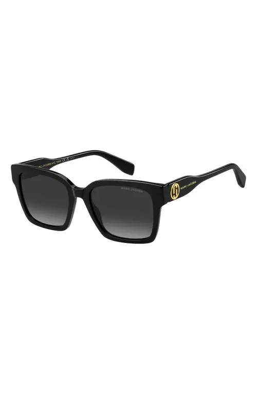 Marc Jacobs 53mm Gradient Square Sunglasses - Black/ Dark Grey Sf