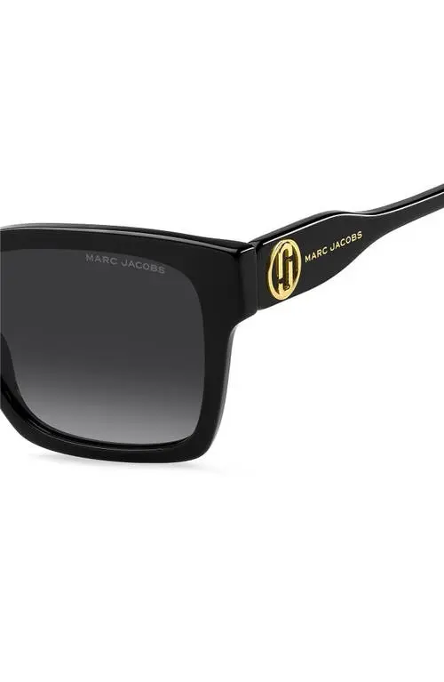 Marc Jacobs 53mm Gradient Square Sunglasses - Black/ Dark Grey Sf