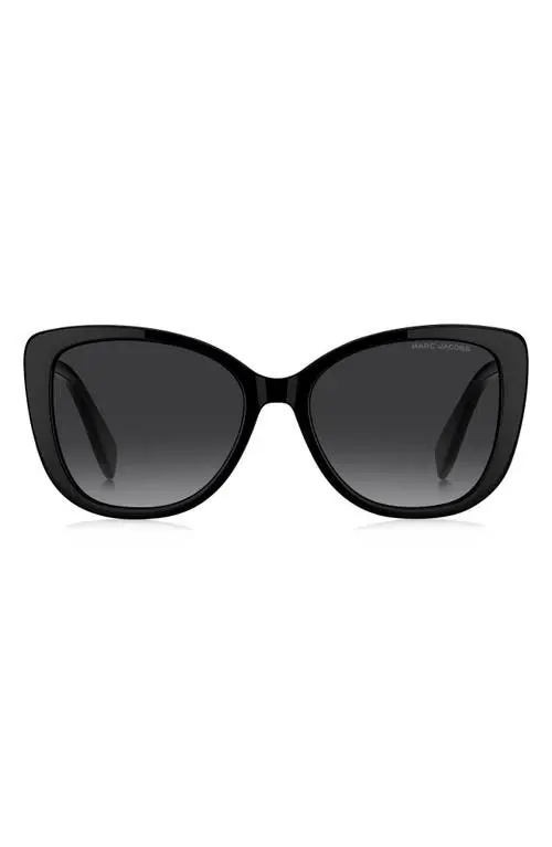 Marc Jacobs 55mm Gradient Cat Eye Sunglasses - Black/ Dark Grey