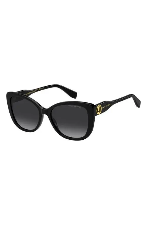 Marc Jacobs 55mm Gradient Cat Eye Sunglasses - Black/ Dark Grey