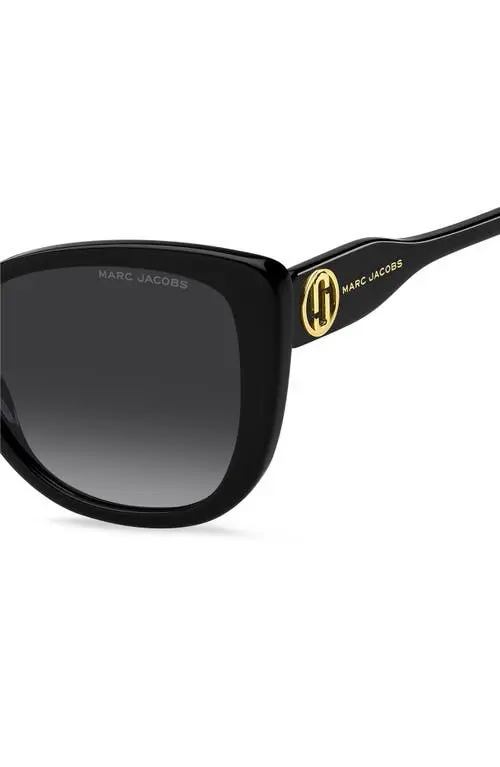 Marc Jacobs 55mm Gradient Cat Eye Sunglasses - Black/ Dark Grey
