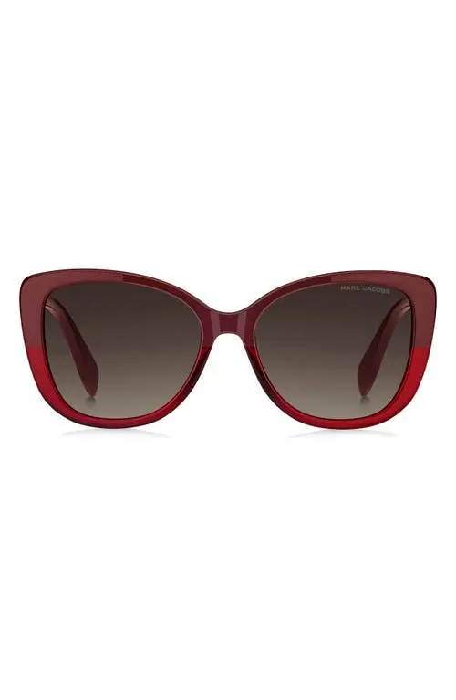 Marc Jacobs 55mm Gradient Cat Eye Sunglasses - Burgundy/ Brown