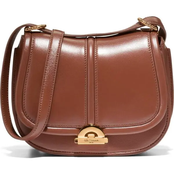 Cole Haan Celenea Leather Shoulder Bag - Dark Cuoio