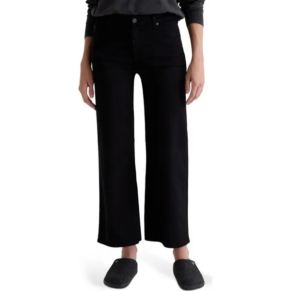 Ag Saige Mid-rise Wide-leg Jeans - Super Black