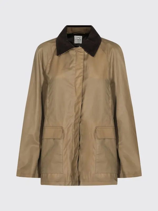 TOTEME Organic Cotton Short Jacket With Velvet Collar - Beige