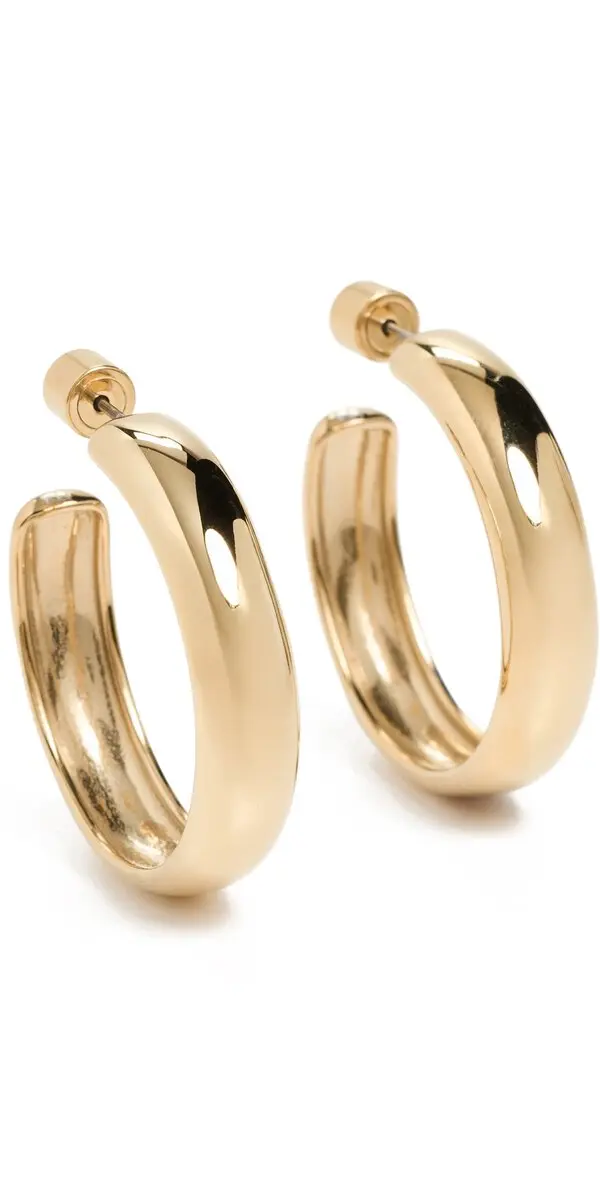 Jenny Bird Large Staple Hoop Earrings - High Polish Gold