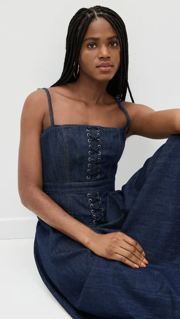 Floryday Deals Floryday Denim Dress Toccin Dahlia Denim Fit Flare Dress  Saks Fifth Avenue