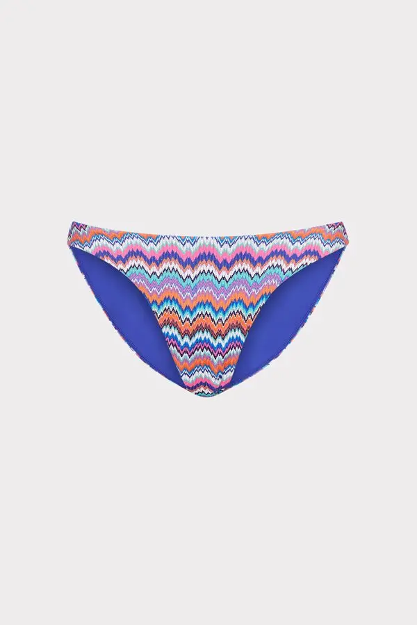 MILLY CABANA Margot Barcelona Metallic Chevron Bikini Bottom - Blue