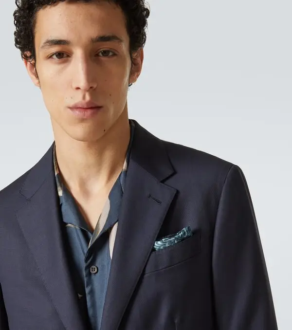 Dries Van Noten Printed Silk Pocket Square - Brown