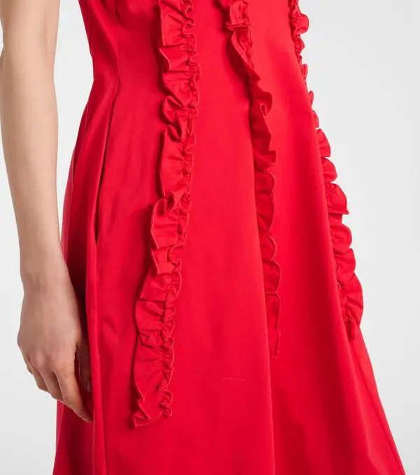 Simone Rocha Ruffled Cotton Tulle Midi Dress