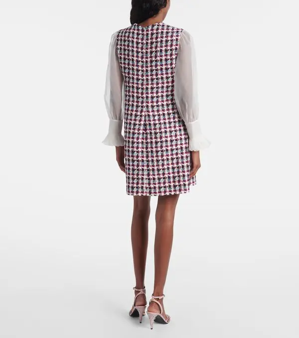 Valentino Garavani Embellished Wool-blend Tweed Minidress