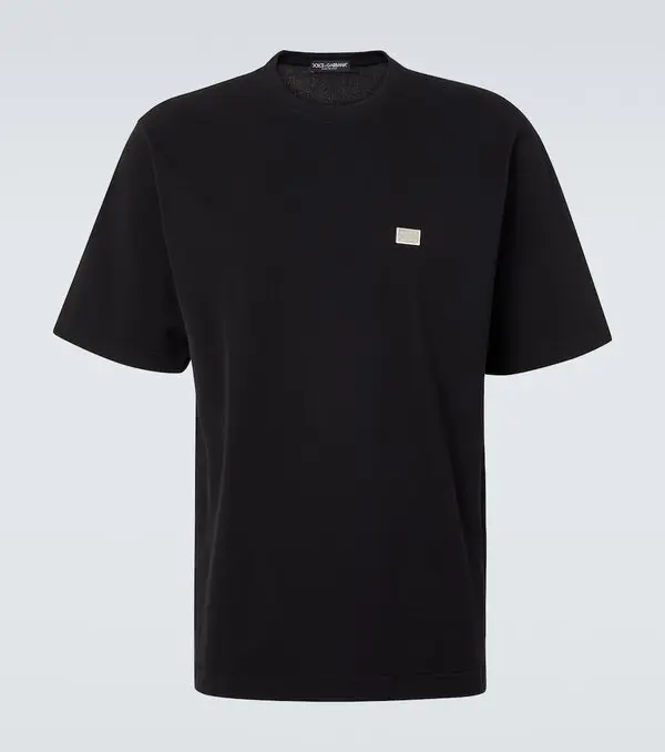 Dolce & Gabbana Logo Cotton Piqué T-shirt - Black