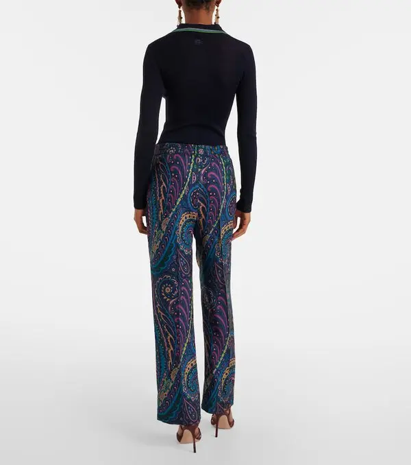 Etro Printed Straight Pants - Multicoloured