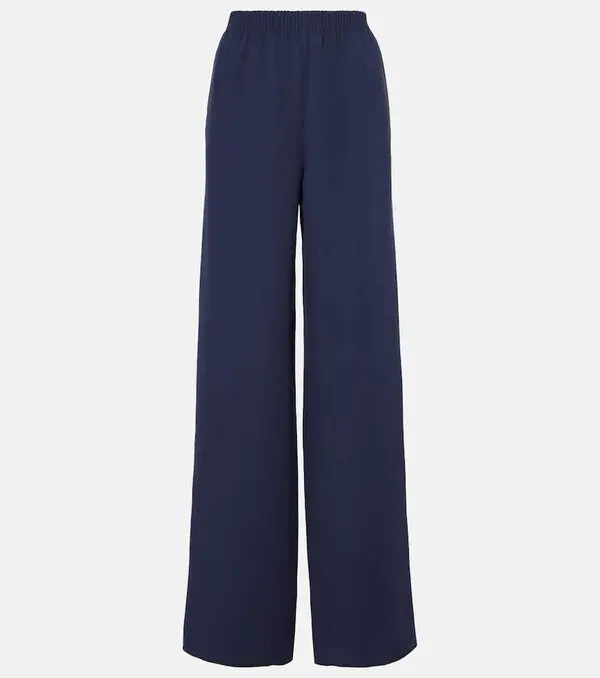 Valentino Garavani Cady Couture Wide-leg Pants - Blue