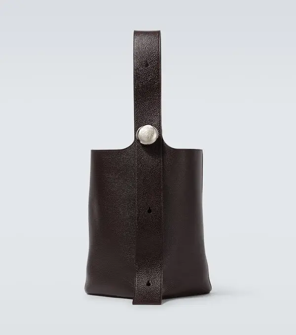 Loewe Pebble Large Leather Bucket Bag - Brown
