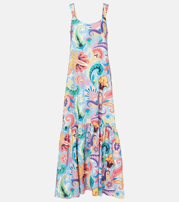 Etro Printed Cotton And Silk Maxi Dress - Multicoloured
