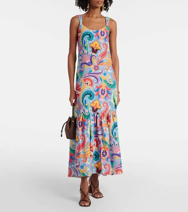 Etro Printed Cotton And Silk Maxi Dress - Multicoloured