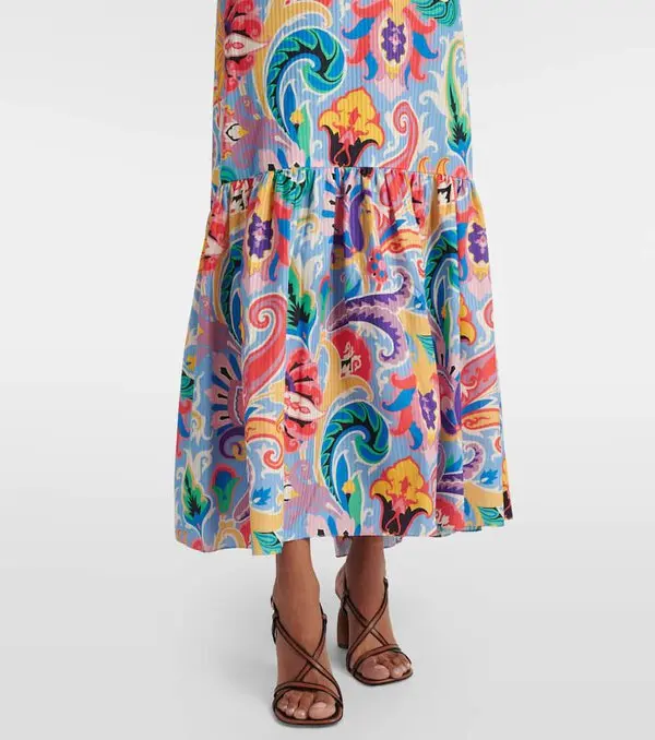 Etro Printed Cotton And Silk Maxi Dress - Multicoloured