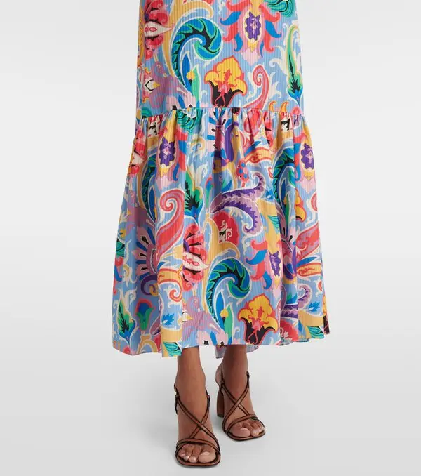 Etro Printed Cotton And Silk Maxi Dress - Multicoloured