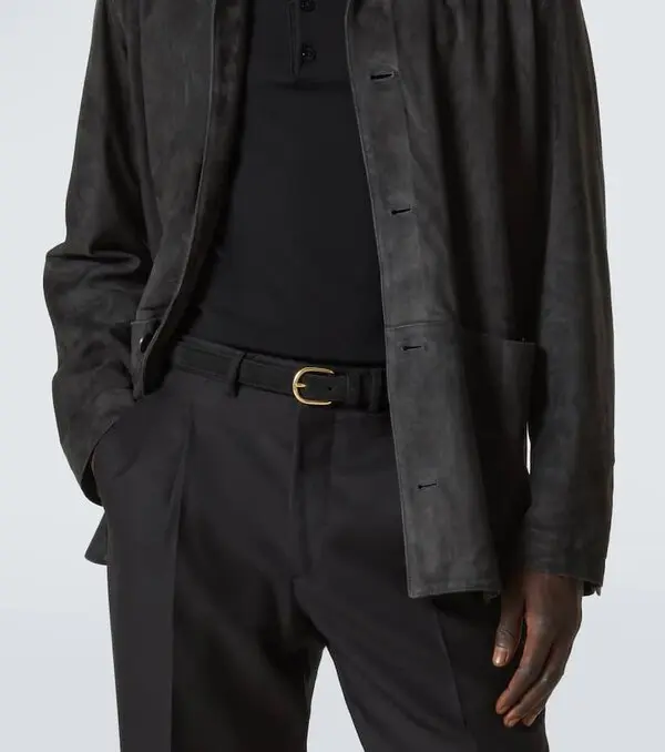 SAMAN AMEL Suede Belt - Black