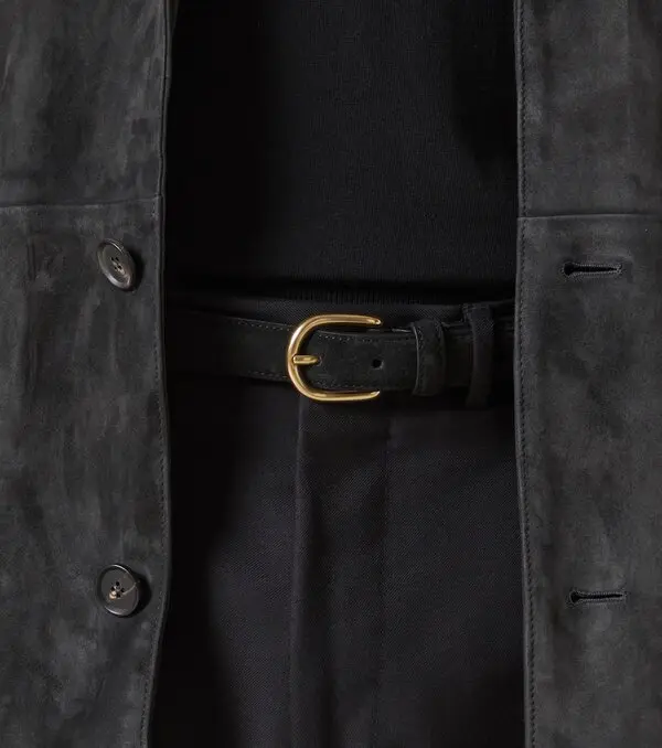 SAMAN AMEL Suede Belt - Black