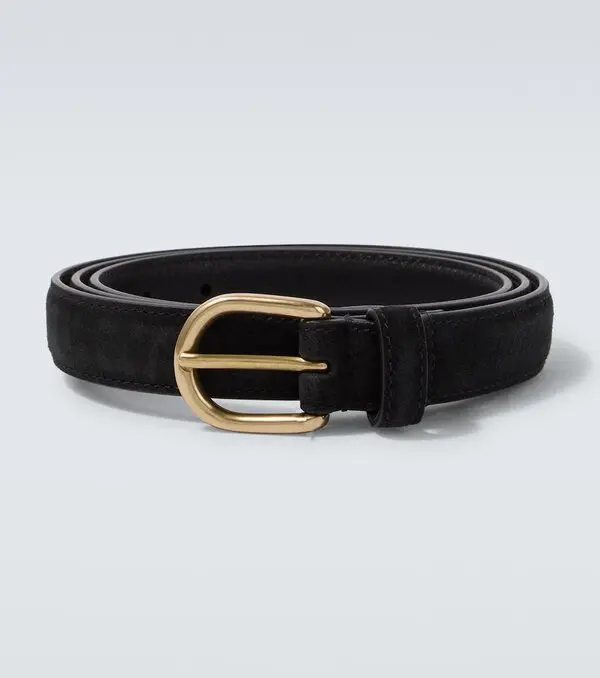 SAMAN AMEL Cardon Suede Belt - Black