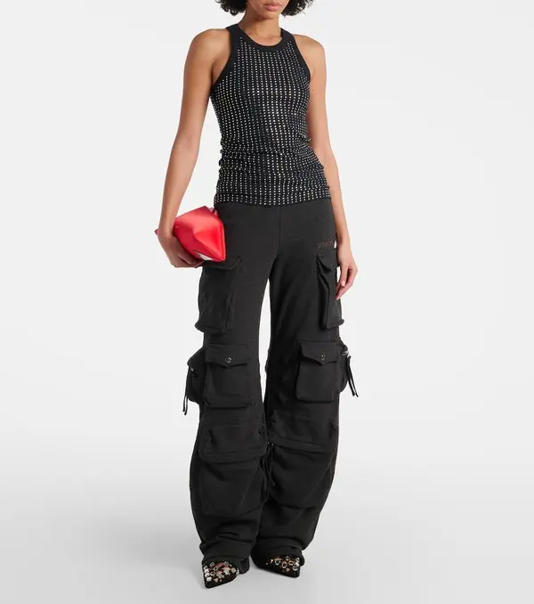 Attico Cotton Fleece Cargo Pants