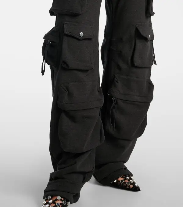 Attico Cotton Fleece Cargo Pants