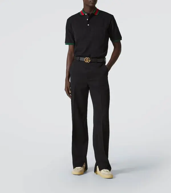 Gucci Interlocking G Suede-trimmed Sneakers - Beige