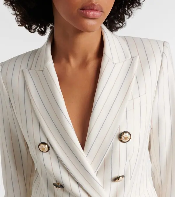 Veronica Beard Miller Striped Double-breasted Blazer