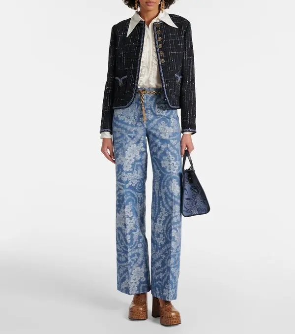 Etro Printed Wide-leg Pants