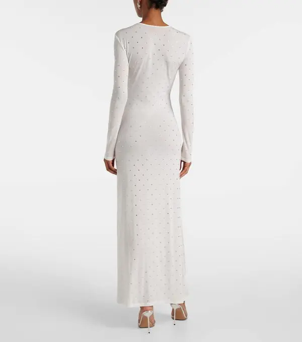 Rabanne Bridal Crystal-embellished Maxi Dress - White