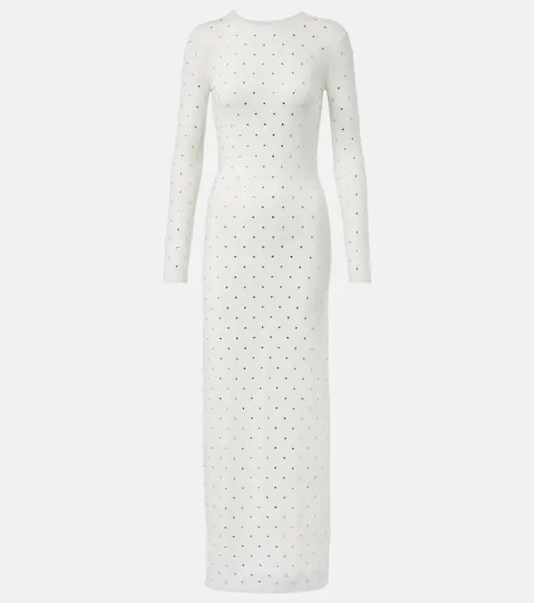 Rabanne Bridal Crystal-embellished Maxi Dress - White