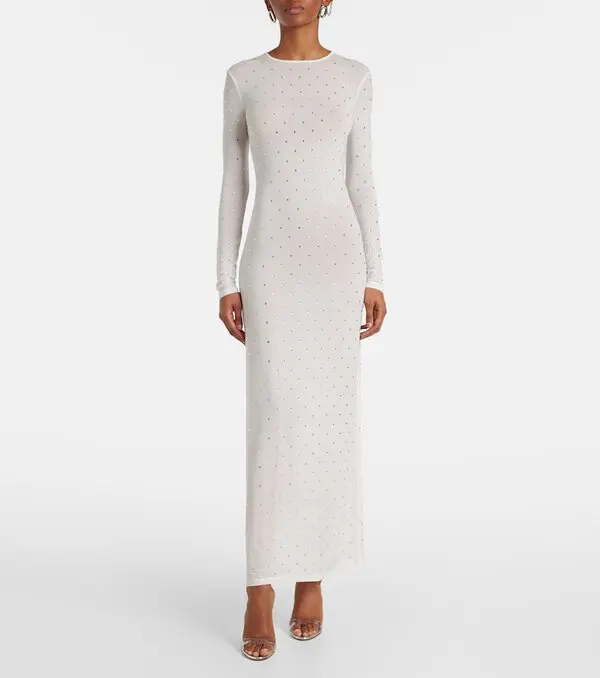 Rabanne Bridal Crystal-embellished Maxi Dress - White