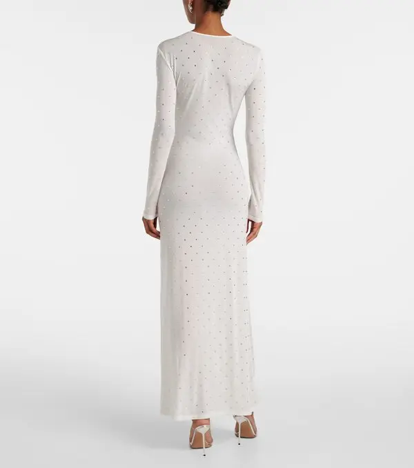 Rabanne Bridal Crystal-embellished Maxi Dress - White