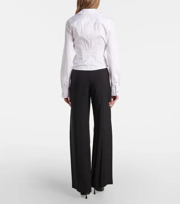 MUGLER Cotton-blend Bustier Top
