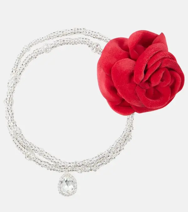 Magda Butrym Floral Appliqué Necklace - Silver