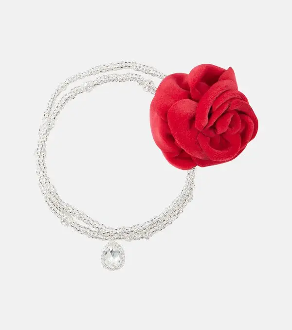 Magda Butrym Floral Appliqué Necklace - Silver