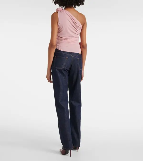 Magda Butrym Floral-appliqué One-shoulder Top - Pink