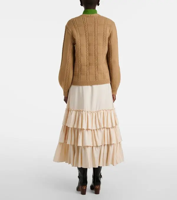 Valentino Garavani Virgin Wool Cardigan - Brown