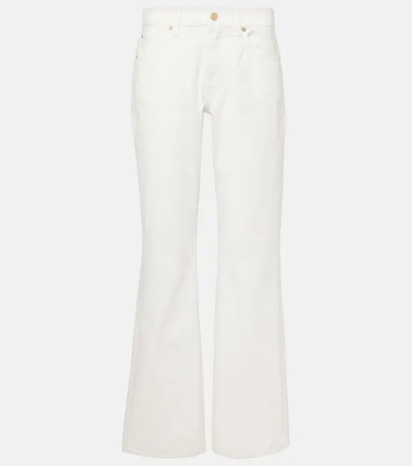 7 For All Mankind Tess Straight-leg Pants - White