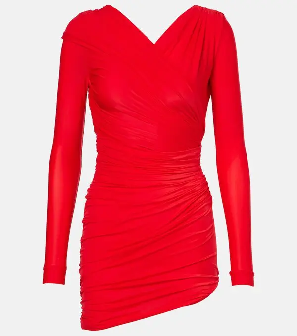 Balenciaga Ruched Mini Dress - Red