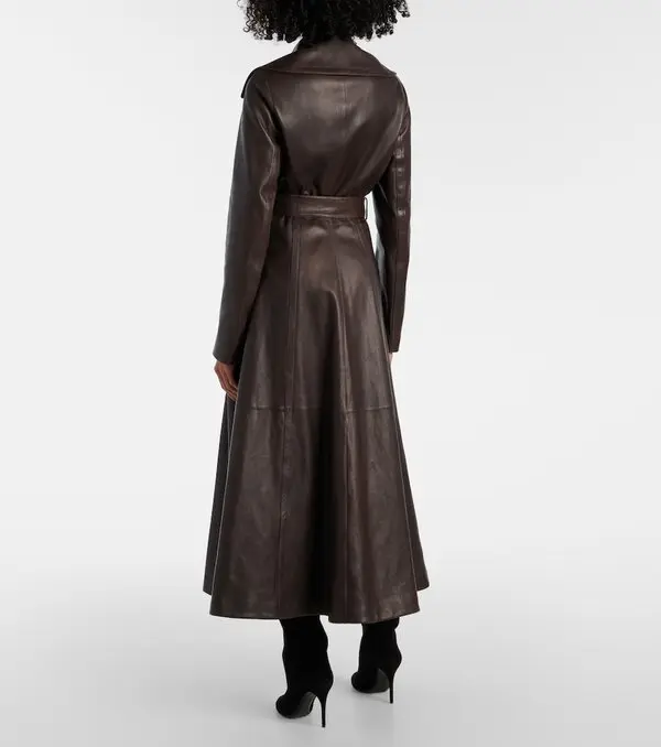 Alaïa Leather Double-breasted Coat