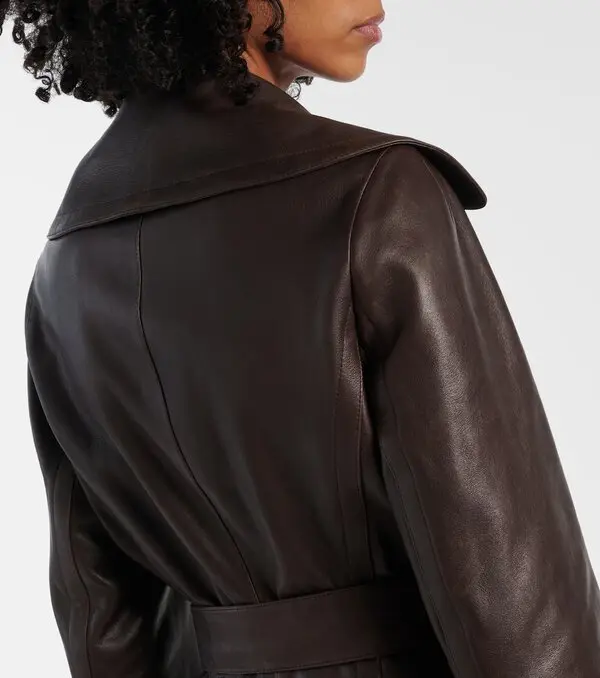 Alaïa Leather Double-breasted Coat