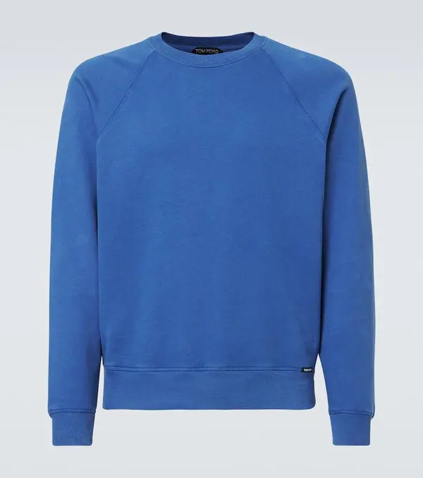 TOM FORD Cotton Jersey Sweatshirt - Blue