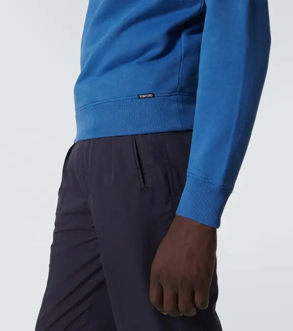 TOM FORD Cotton Jersey Sweatshirt - Blue