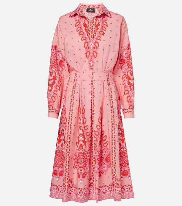Etro Printed Cotton-blend Midi Dress - Multicoloured