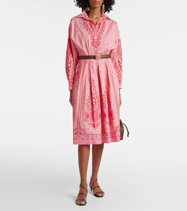 Etro Printed Cotton-blend Midi Dress - Multicoloured