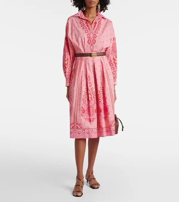 Etro Printed Cotton-blend Midi Shirt Dress - Multicoloured